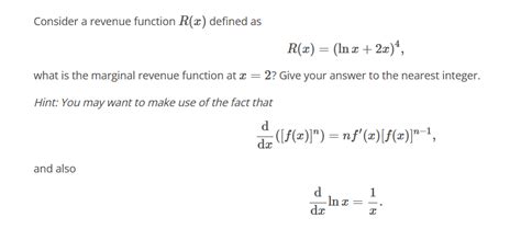 solved consider a revenue function r x defined as r x