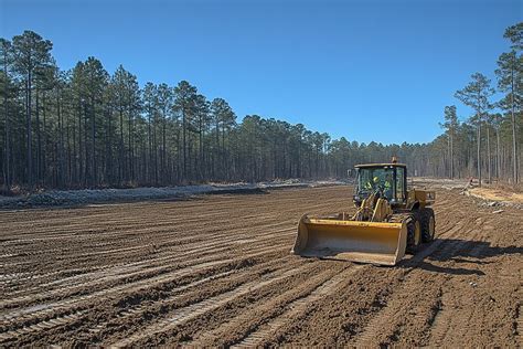 Motor Grader And Soil Compactor At A Construction Site Level The Ground