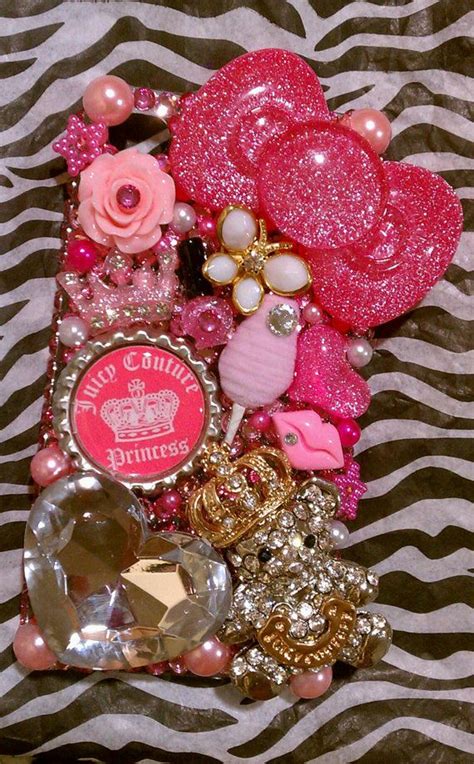 Custom Juicy Couture Pink Cell Phone Case By Prettygirlcouture U Bling Phone Cases