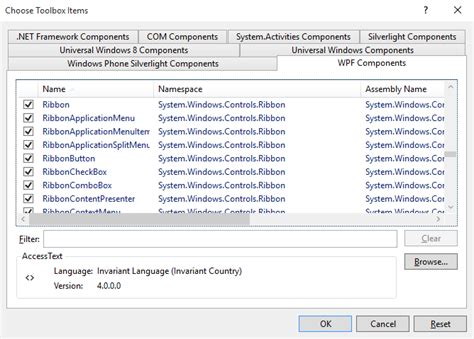 C Ribbon Not Showing In Xaml Stack Overflow