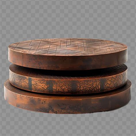 A Set Of Round Wooden Round Objects With A Design On The Bottom Premium Ai Generated Psd