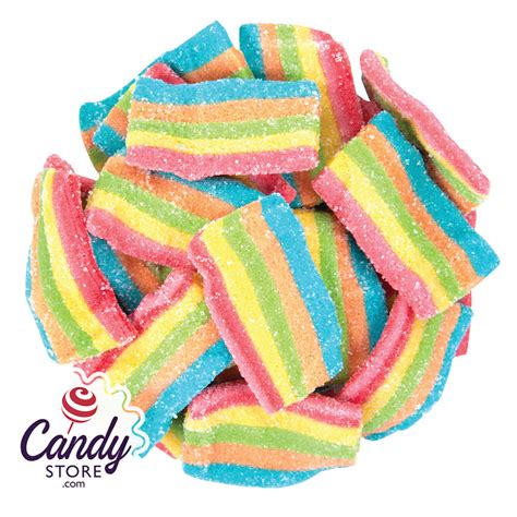 Sour Rainbow Belt Candy Bites Vidal 2 2lb Bulk