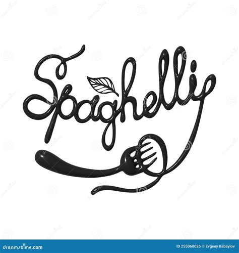 Text Stylized Written Spaghetti Stylish Design For A Brand Label Or
