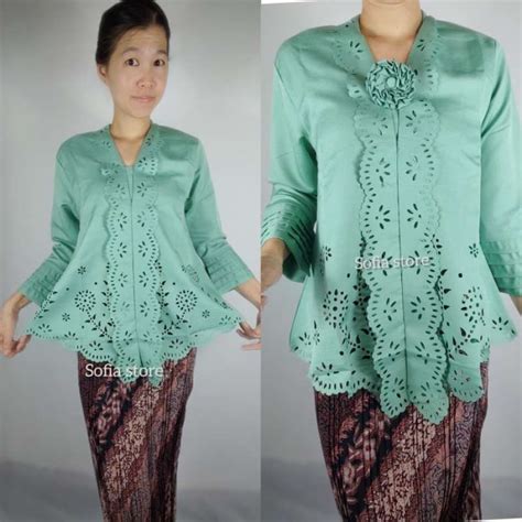 Jual Atasan Kebaya Encim Modern Laser Cut Denaya Hijau Sage Green Kartini M Di Seller Zenin