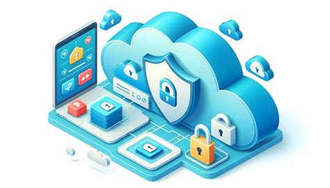 3d Flat Icon As Cloud Computing Security With Shield And Lock Symbols Concept As Vector Icons