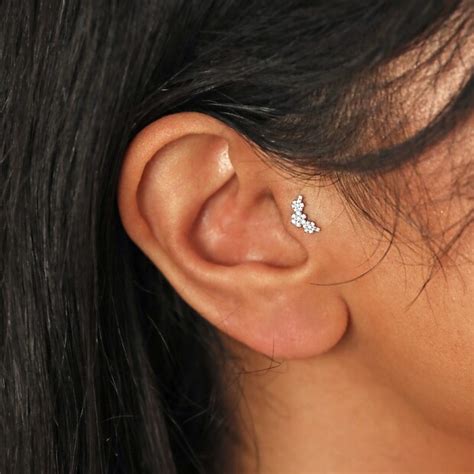 Titanium Crystal Cluster Cartilage Earring Jewellery Lisa Angel