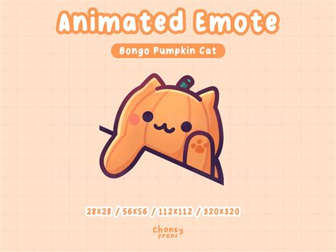Animated Pumpkin Bongo Cat Emote Bongo Cat Meme Halloween Emote Pumpkin Twitch Emote Stream