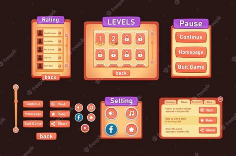 Premium Vector List Of Mobile Games Game Ui Kit User Interface Ui Ux