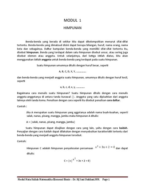 Modul Math 1 14 Bu Yani Dahlia Pdf