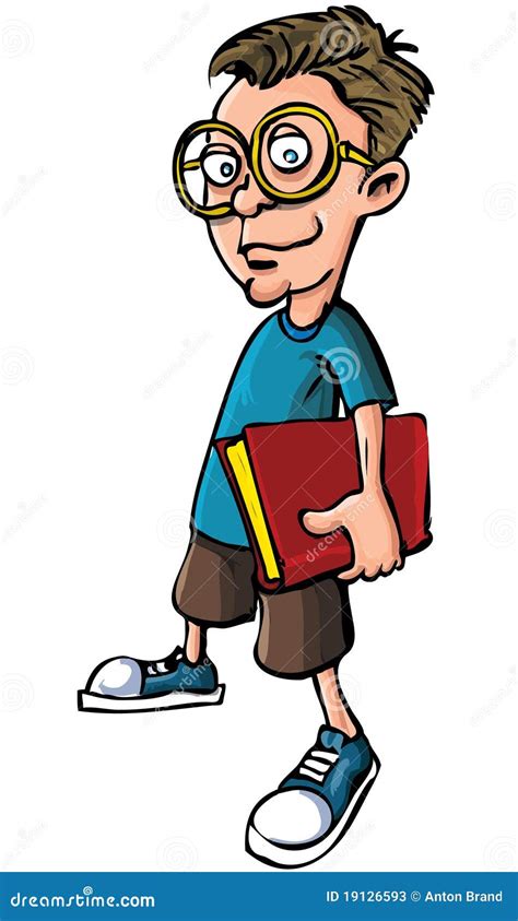 Cartoon Nerd With Glasses And A Book Stock Vector Illustration Of Geek People 19126593