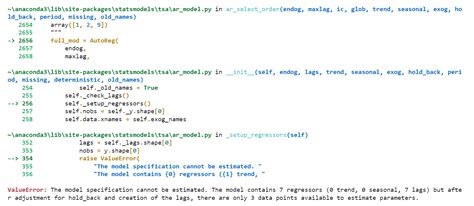 D Arima111 Throws Value Error The Model Specification Cannot Be Estimated Ufarid335
