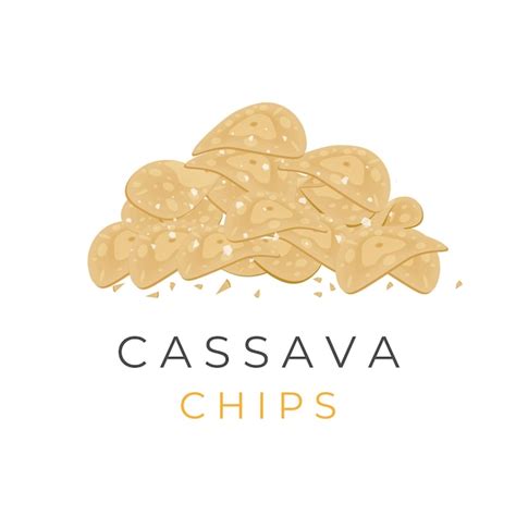 Pile Of Cassava Chips Vector Illustration Logo Premium Vector