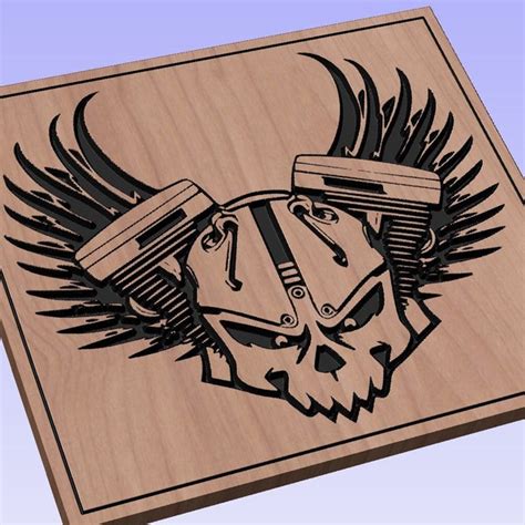 cnc router file skull etsy