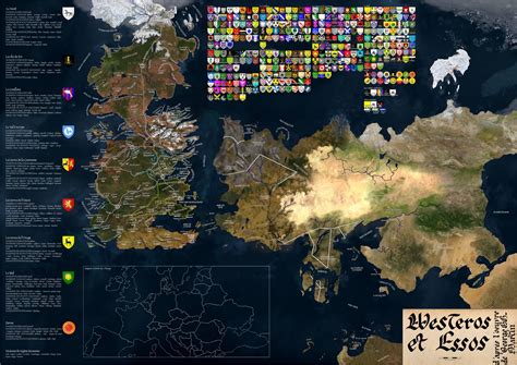 Map Of Westeros And Essos Westeros Houses Map Game Of Thrones Asoiaf