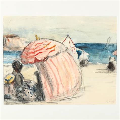 Robert Henry Logan Ma 1875 1942 Two Beach Scenes Lot 196 The