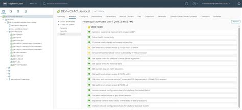 Vmware Vcenter Health Checks In 6 7u1 Personal Blog About Vadventures