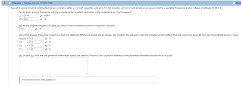 Solved C At The Angular Frequency In Part A Find The Chegg