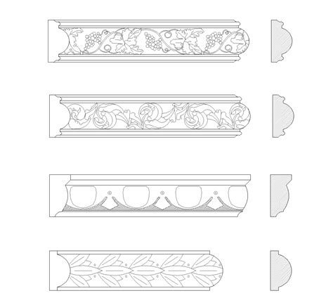 Profil Cornice Kayu Dwg Blok Cad Unduh Gratis