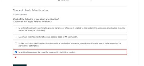 Solved Concept Check M Estimators 0 1 Point Graded Which
