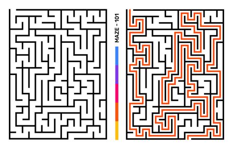 Abstract Maze Puzzle Labyrinth With Entry And Exit Maze For Activity Book Problem Solving