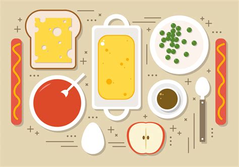 Flat Foods Vector Illustration 124478 Vector Art At Vecteezy