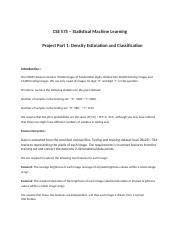 CSE575 Project1 Docx CSE 575 Statistical Machine Learning Project
