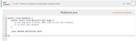 Solved Lab Activity Remove Spaces Individual Chegg Com