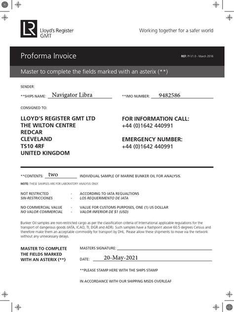 Fobas Proforma Invoice Pdf