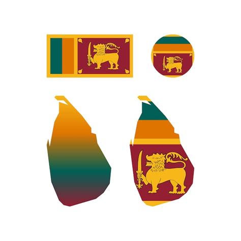 Premium Vector Sri Lanka National Flag And Map Elements Set
