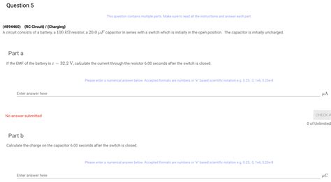 Solved 894460 {rc Circuit } {charging A Circuit