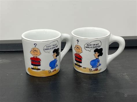 S Rare Naughty Charlie Brown Pregnant Lucy Good Grief Mugs Novelty Peanuts Cartoon Mugs