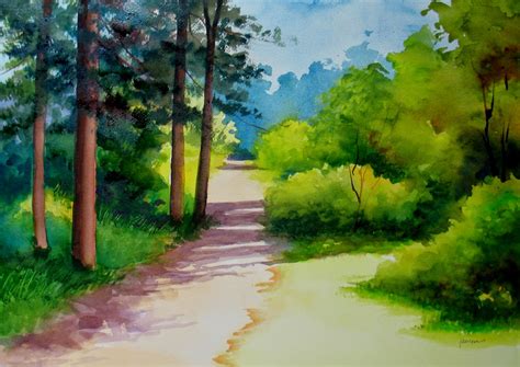 Simple Landscape Watercolor At Explore Collection