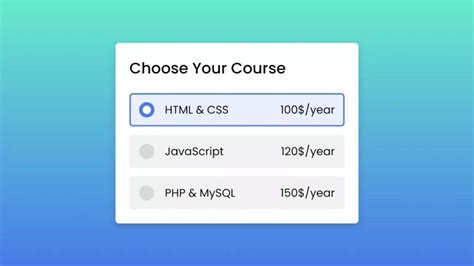Custom Radio Button Using Html Css