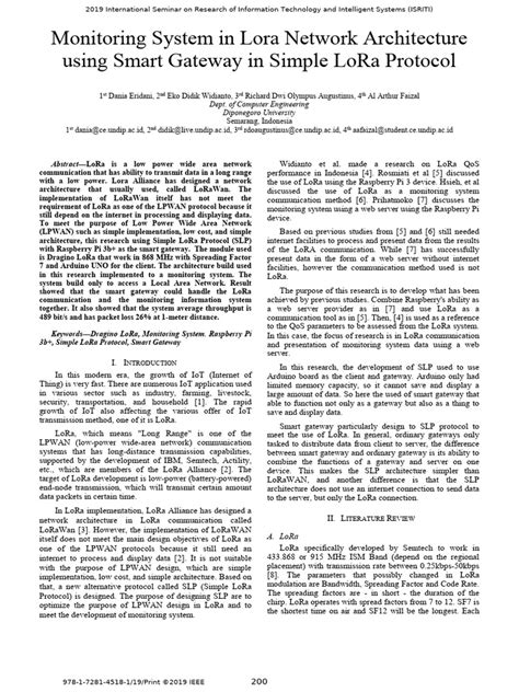 Monitoring System In Lora Network Architecture Pdf Computer Network