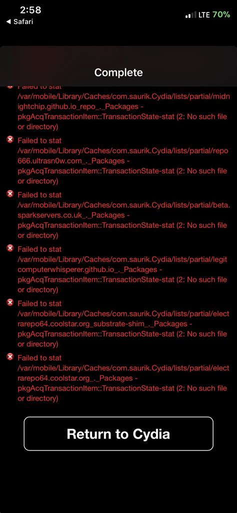 Question Wondering What This Cydia Error Could Mean Doesnt Have An
