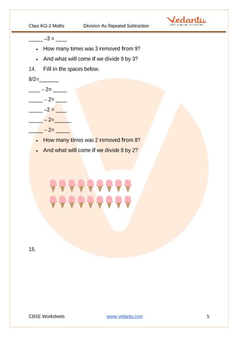Repeated Subtraction Worksheets 3rd