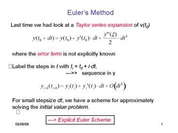 Eulers Method Presentation Free To View