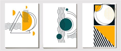 추상적 배경 세트 기하학적 모양의 패턴 현대 요소는 원 미니멀리즘의 스타일의 라인입니다 인쇄용 배너 웹 비즈니스 아이디어 벡터 아트 일러스트레이션 모자이크에 대한 스톡 벡터