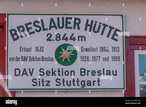 The Image Is Of The German Alpine Club Dav Sektion Sitz Stuttgart Owned Breslauer Hut In The