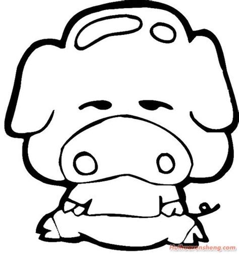 全家福卡通猪简笔画 简笔画图片大全 普车都