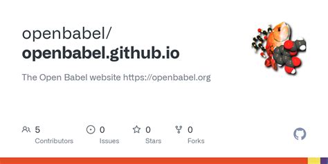 GitHub Openbabel Openbabel Github Io The Open Babel Website Https