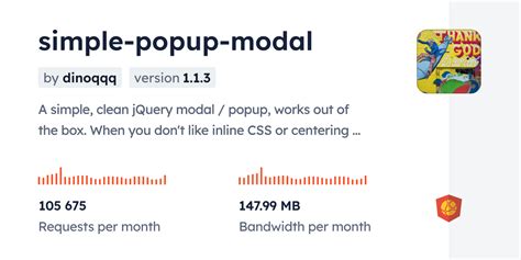 Simple Popup Modal Cdn By Jsdelivr A Cdn For Npm And Github
