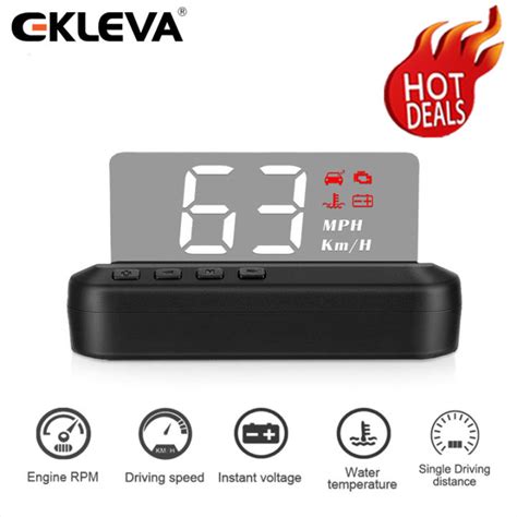 Ekleva New Obd2 Hud Mirror Car Head Up Display C100 Hud Digital Speed Projector Security Alarm