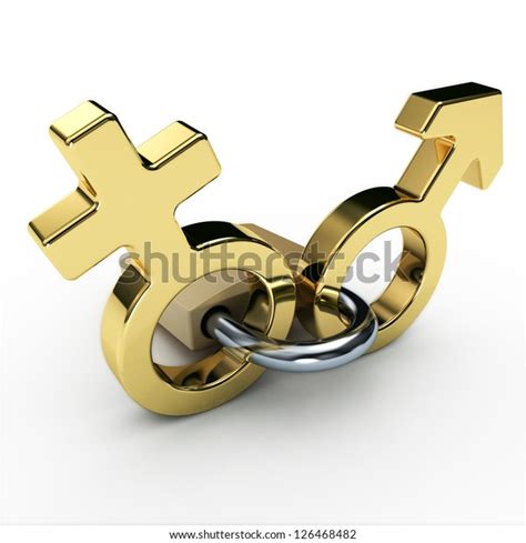 Male Female Sex Symbols Locked Golden Stock Illustration Shutterstock