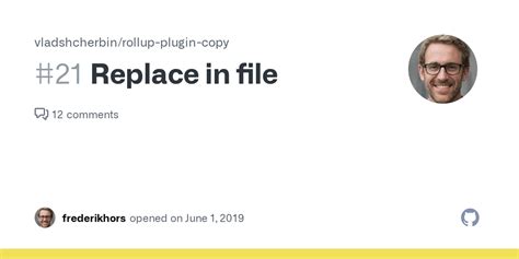 Replace In File · Issue 21 · Vladshcherbinrollup Plugin Copy · Github