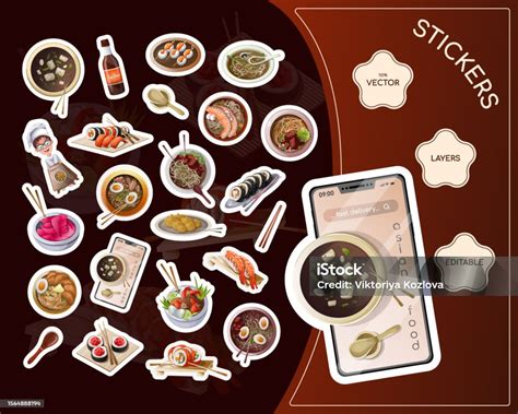 만화 스티커 팩 스티커 아시아 음식 초밥 스시 롤 간장 및 기타 아시아 요리 간장에 대한 스톡 벡터 아트 및 기타 이미지 간장 벡터 0명 Istock