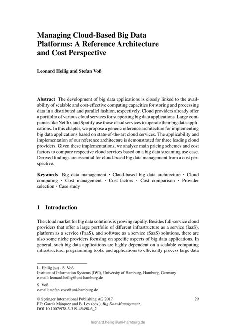 pdf managing cloud based big data platforms a reference architecture