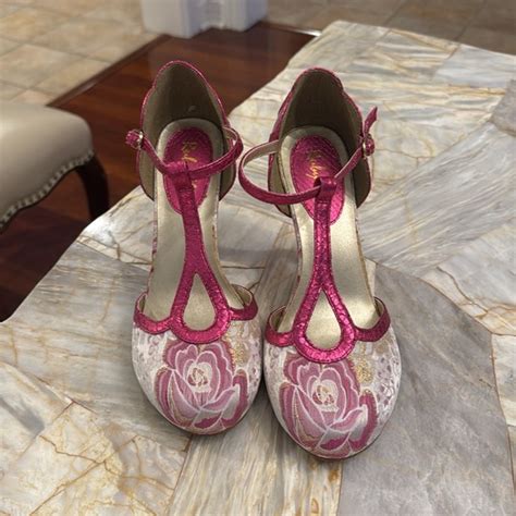 Ruby Shoo Shoes Ruby Shoo Pink Polly T Strap Heels Vintage Style