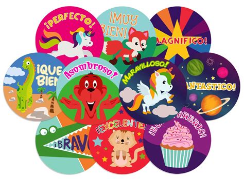 Spanish Reward Stickers 15 Espanol Encouragement Stickers