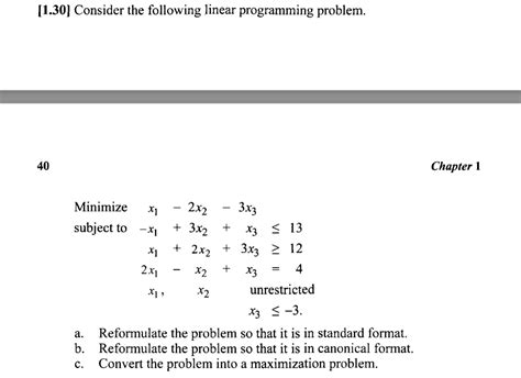 Solved Consider The Following Linear Programming Chegg